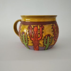 Cactus-lover's Mug, Handmade Mug, Cactus Mug, Big Coffee Mug, Cactus ...