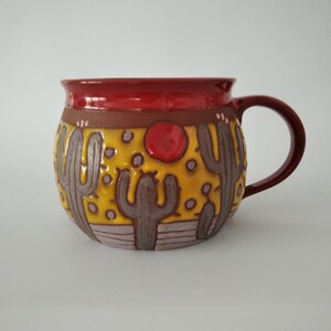 Cactus Mug, Handmade Mug With Cactus, Arizona Mug, Cactus Cup, Pottery ...