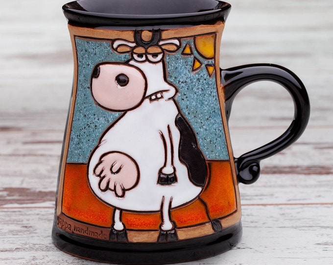 Unique Coffee Mug, Pottery Mugs, Cow Mug, Ceramic Mugs, Coffee Mug ...