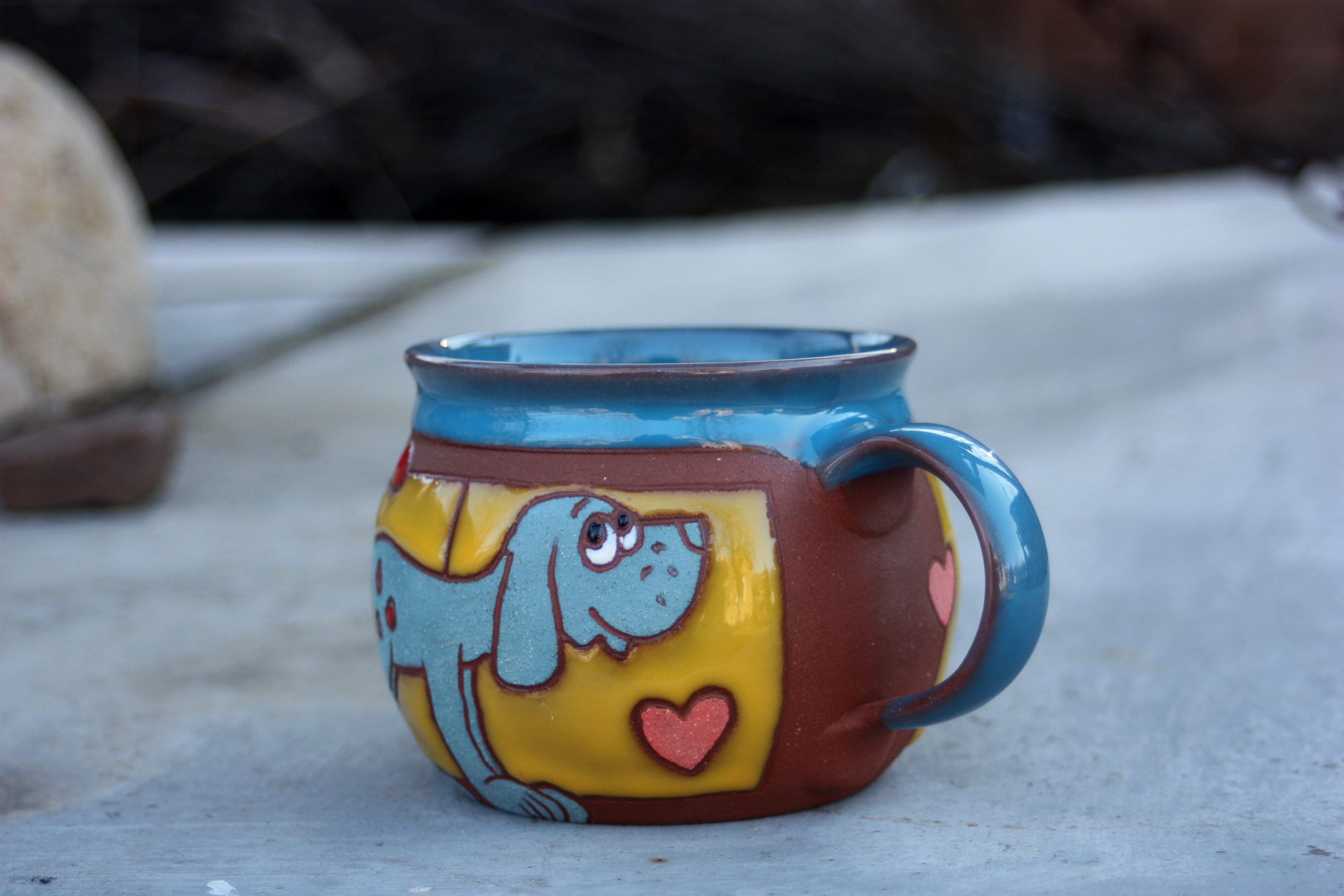 Funny Handmade Mug With Dog, Funny Animals Mug, Pottery Mug, Dog Mug ...