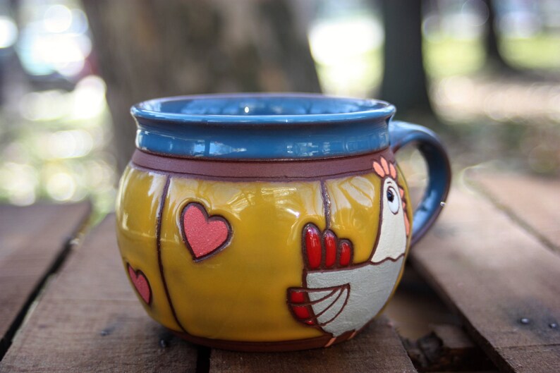 Ceramic Mug Chicken Mugs Coffee Mug Handmade Pottery Mug - Etsy