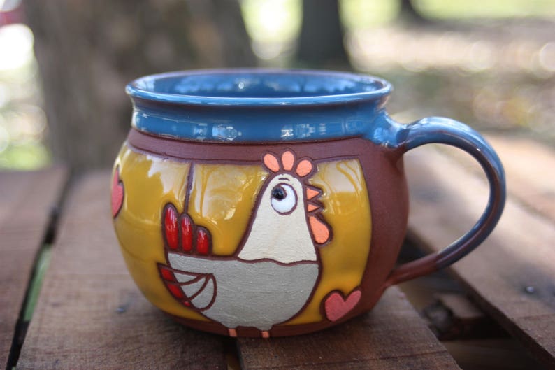Ceramic Mug Chicken Mugs Coffee Mug Handmade Pottery Mug - Etsy