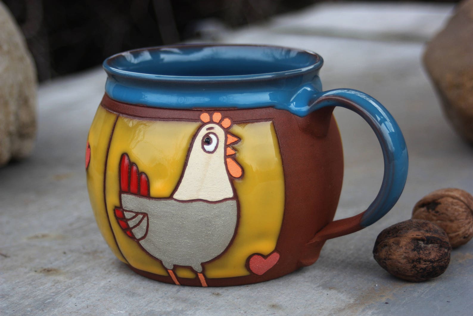 Ceramic Mug Chicken Mug Pottery Handmade Mug Pottery Mug - Etsy