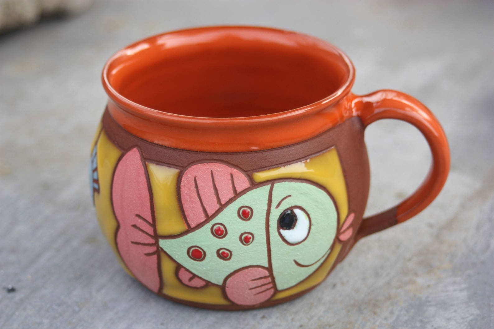 Ceramic Mug, Fish Mug, Pottery Handmade, Pottery Mug, Ceramic Mug ...