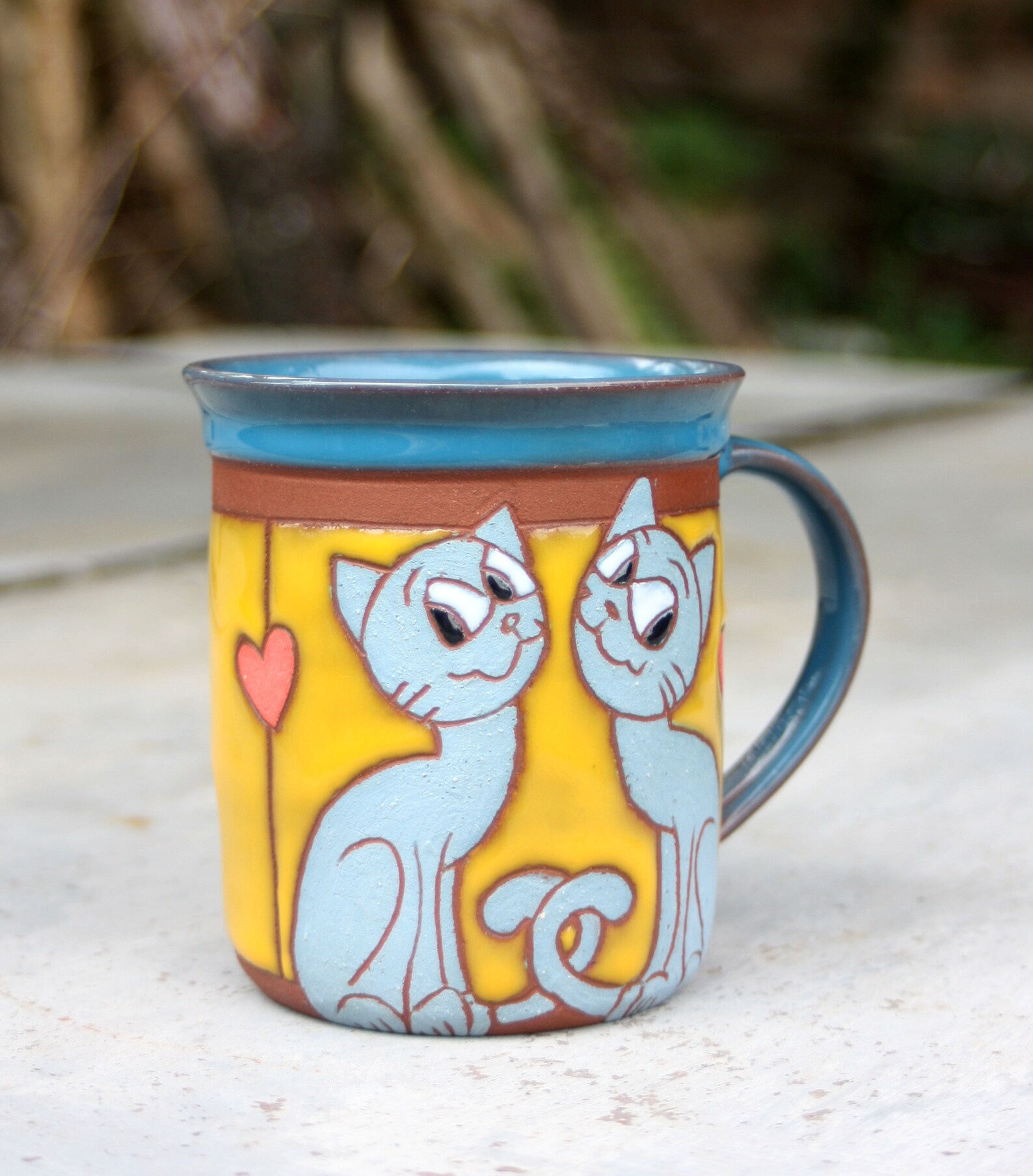 Coffee Cup Handmade Cat Design Cup Ceramic Mug Cats - Etsy