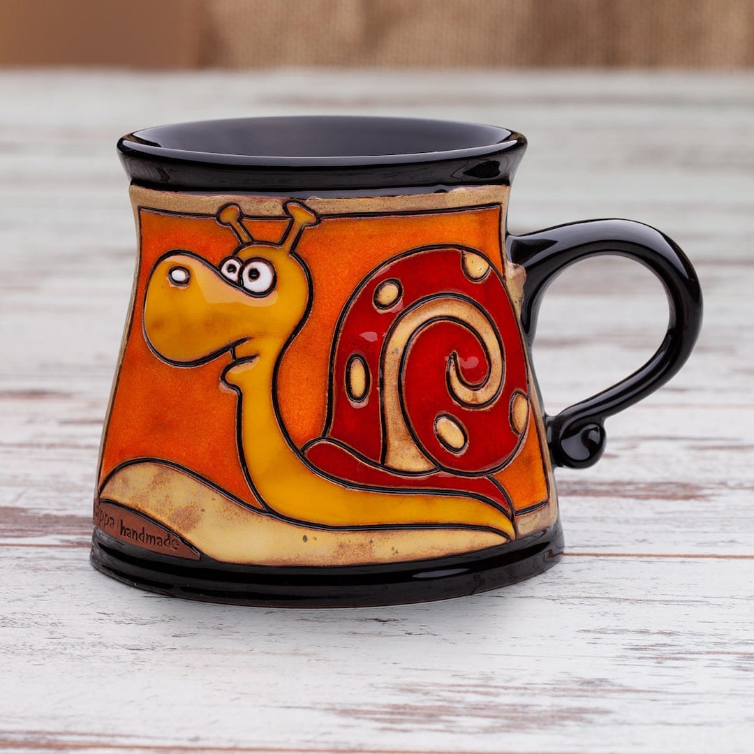 Ceramic Mug, Snail Mug, Pottery Handmade Mug, Pottery Mug, Snail Cup ...