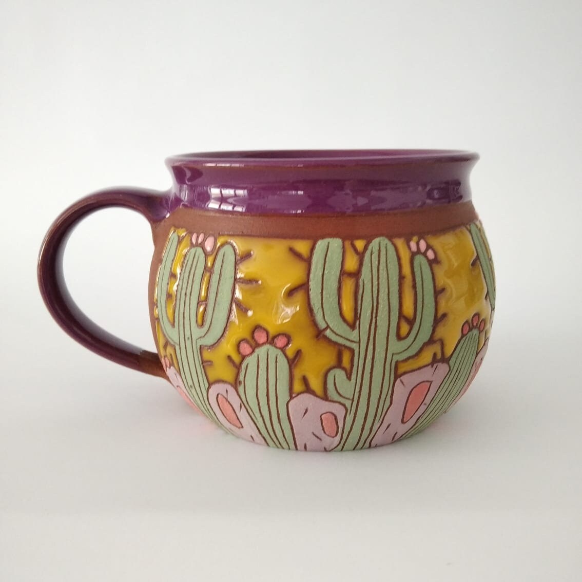 Cup With Cactus Cactus Lover's Gift Pottery Cactus Cup - Etsy