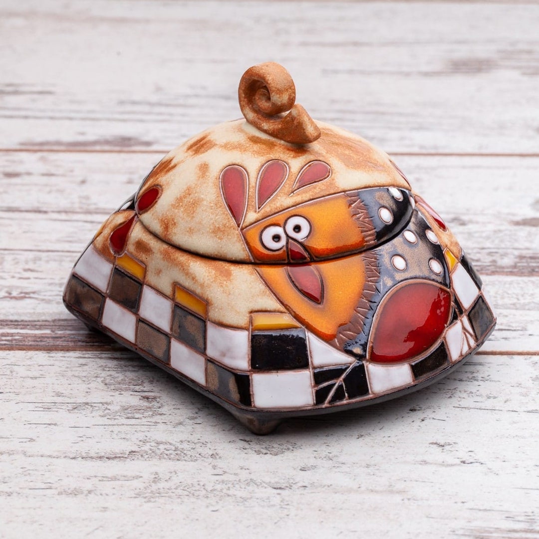 Handmade Jewelry Box, Trinket Box, Pottery Container, Pottery Box With ...