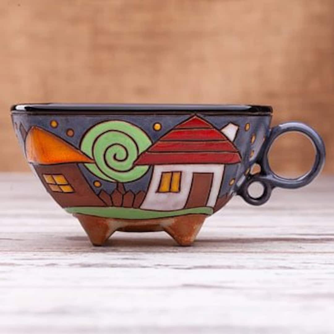 Tea Cup Handmade, Cup Pottery, Ceramic Mug, Modern Coffee Cup, Pottery ...
