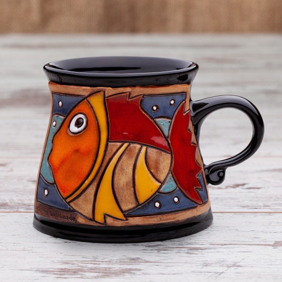Pottery Mug Fish Coffee Mug Fish Pottery Fish Cup Handmade | Etsy