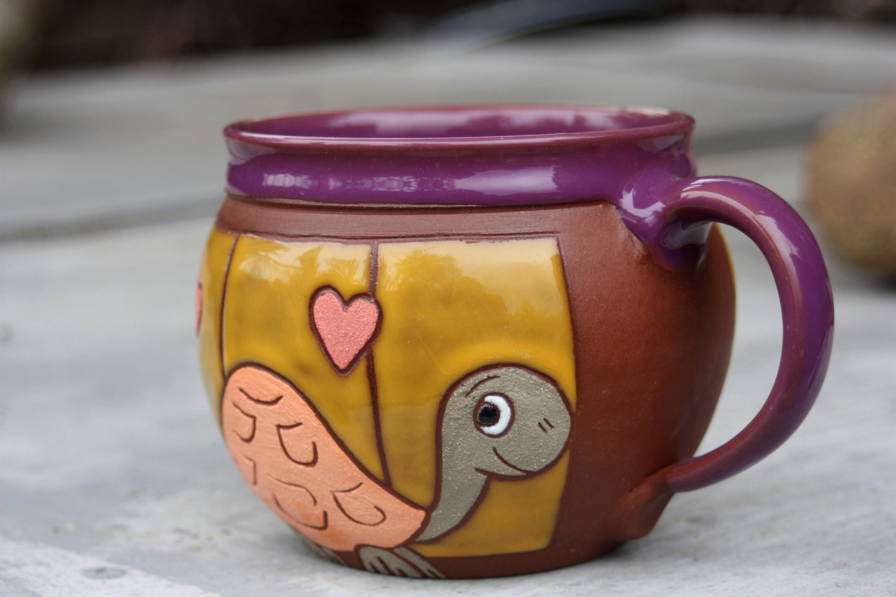 Handmade Ceramic Mug With Turtle Pottery Mugs Handmade Mugs | Etsy