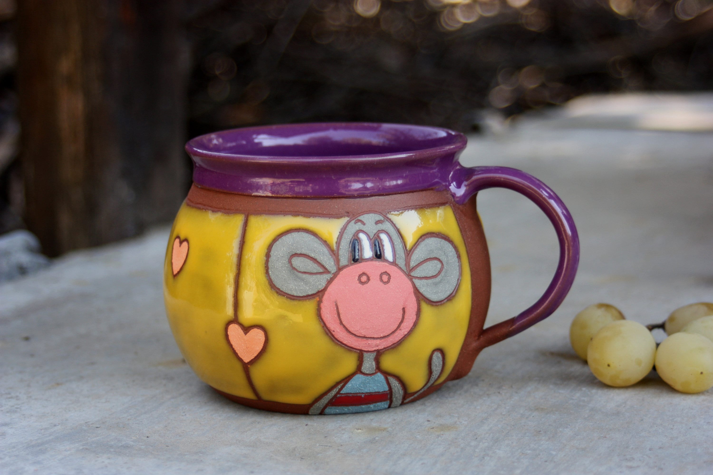 Monkey Mug, Funny Cup Monkey, Kids Mug, Handmade Mug With Monkey ...