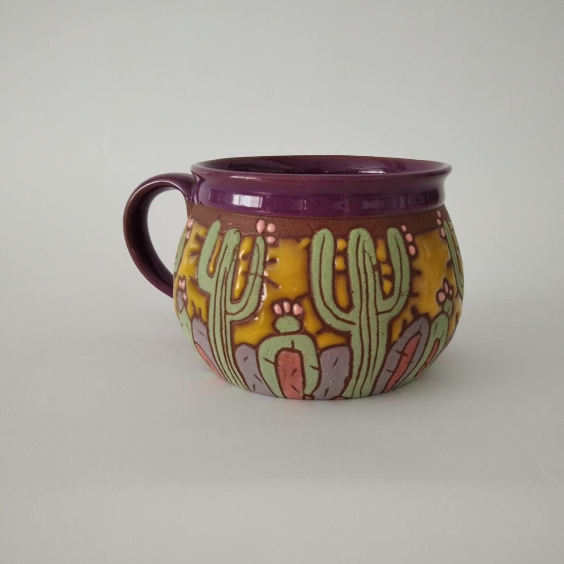 Ceramic Cup Cactus Coffee Cup Handmade Cups Cactus Cup - Etsy