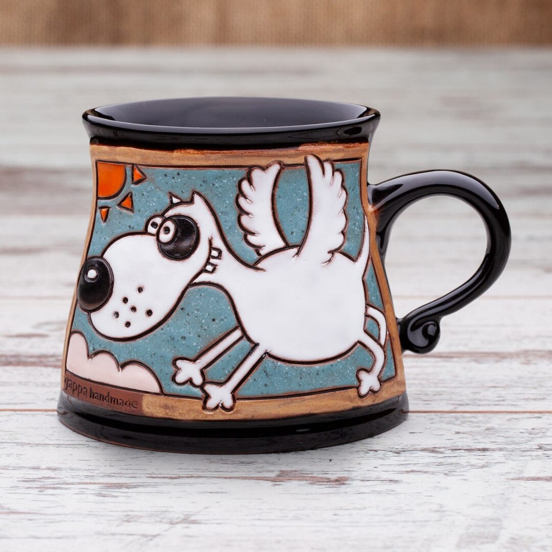 Dog Pottery, Mug With Dog, Animals Mug, Pottery Handmade, Pet Mug, Dog ...