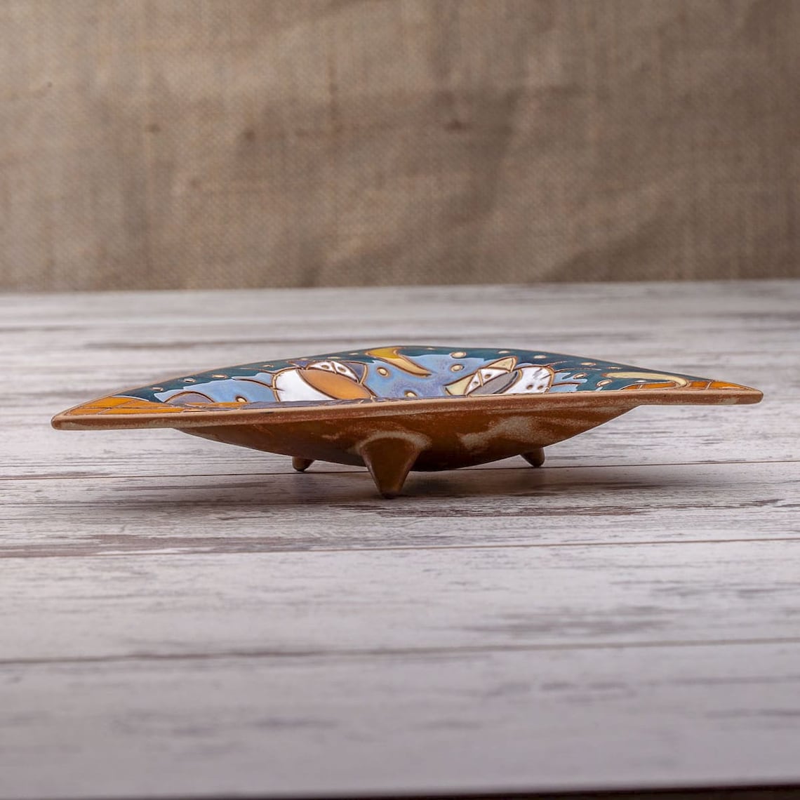 Decorative Ceramic Plate, Small Pottery Plate, Handpainted Pottery ...