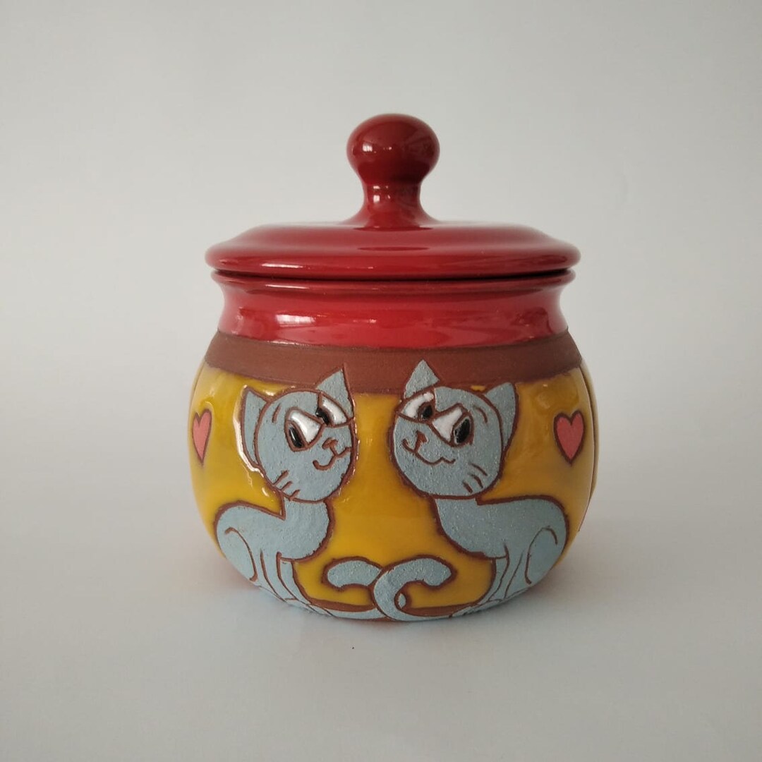 Ceramic Sugar Bowl, Handmade Sugar Jar, Sugar Container, Stoneware ...