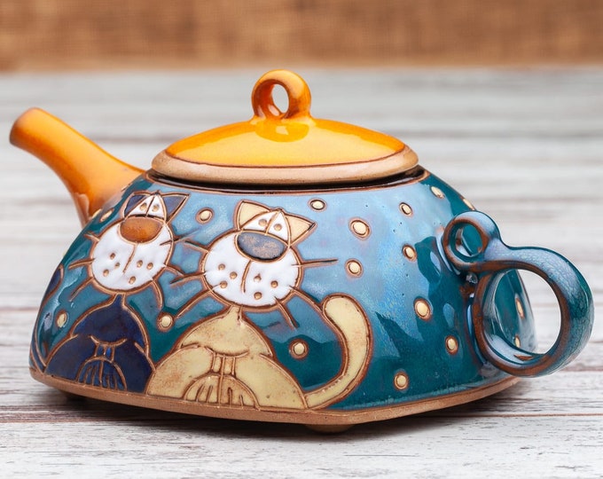Teapot for One, Teapot Warmer, Ceramic Kettle, Teapot Cozy, Ceramic ...