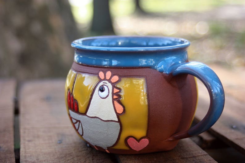 Ceramic Mug Chicken Mugs Coffee Mug Handmade Pottery Mug - Etsy
