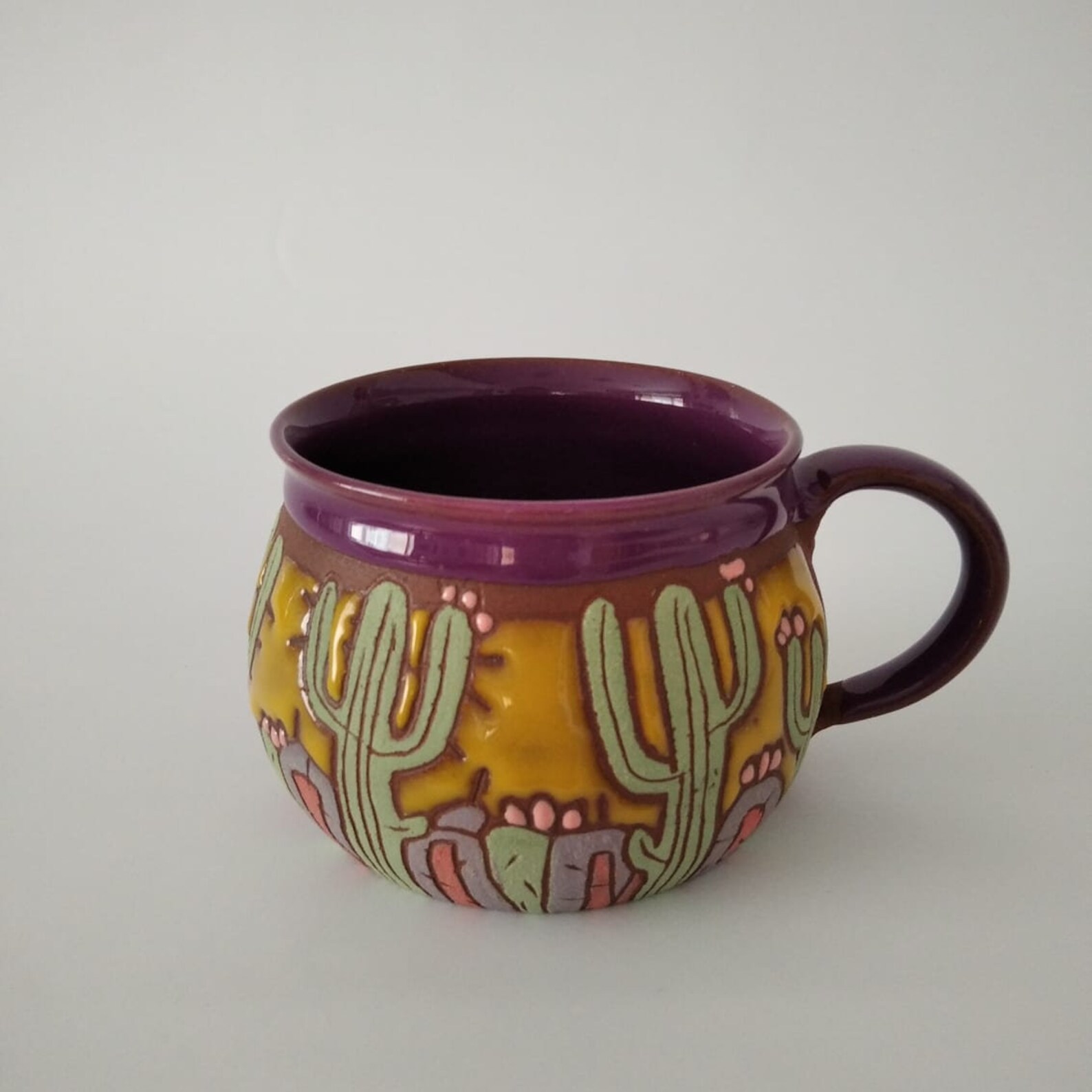 Ceramic Cup Cactus Coffee Cup Handmade Cups Cactus Cup - Etsy