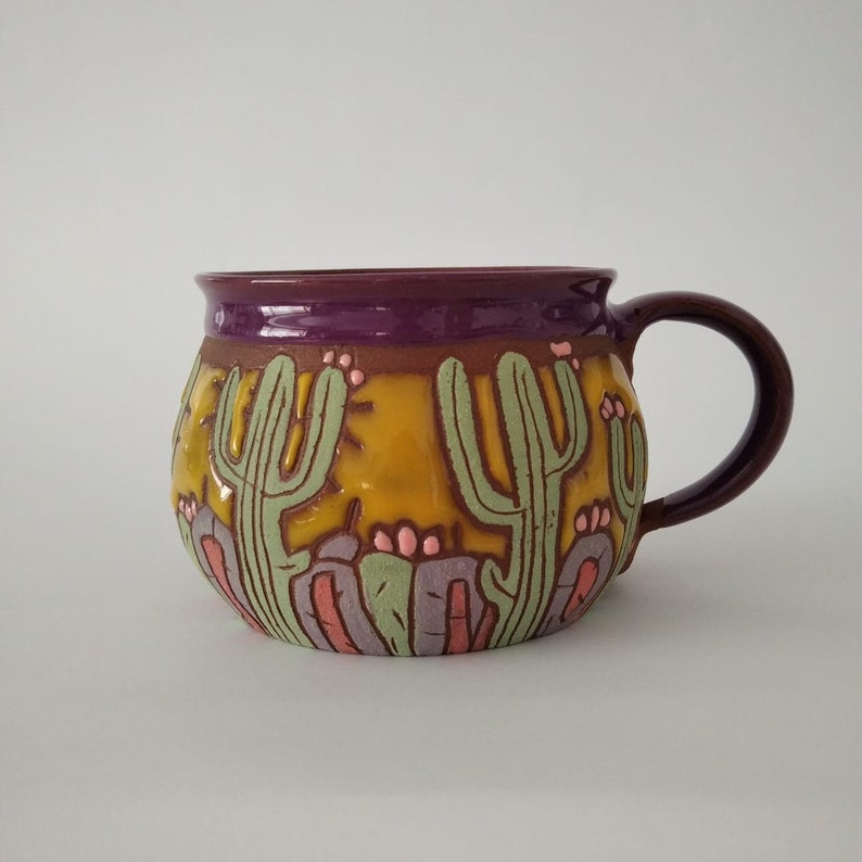 Ceramic Cup Cactus Coffee Cup Handmade Cups Cactus Cup - Etsy