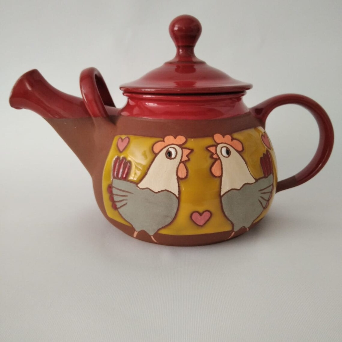 Teapot with Chicken Ceramic Tea Pot Handmade Teapot Unique | Etsy