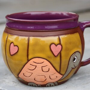 Handmade Ceramic Mug With Turtle, Pottery Mugs, Handmade Mugs, Unique ...