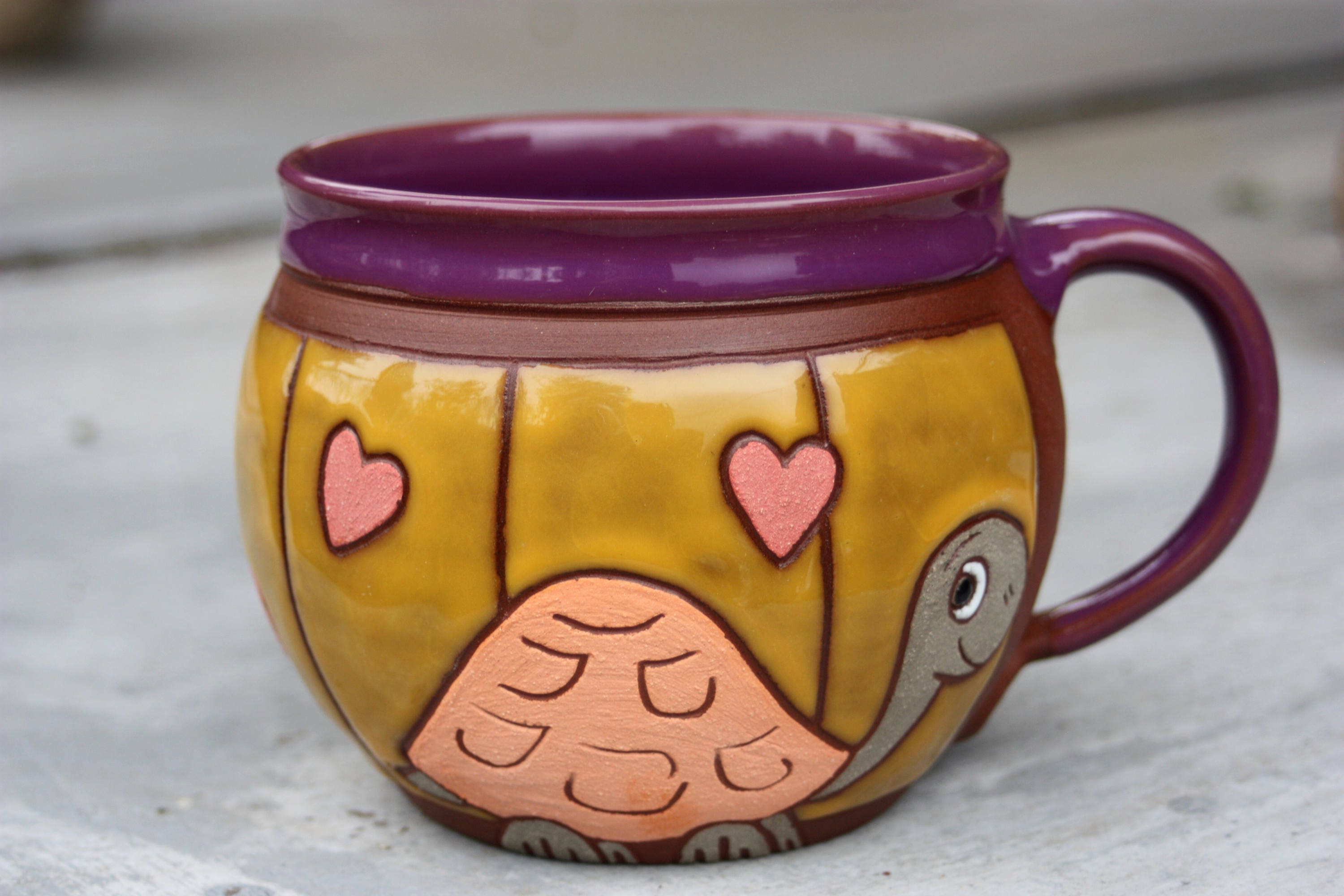 Handmade Ceramic Mug With Turtle Pottery Mugs Handmade Mugs | Etsy