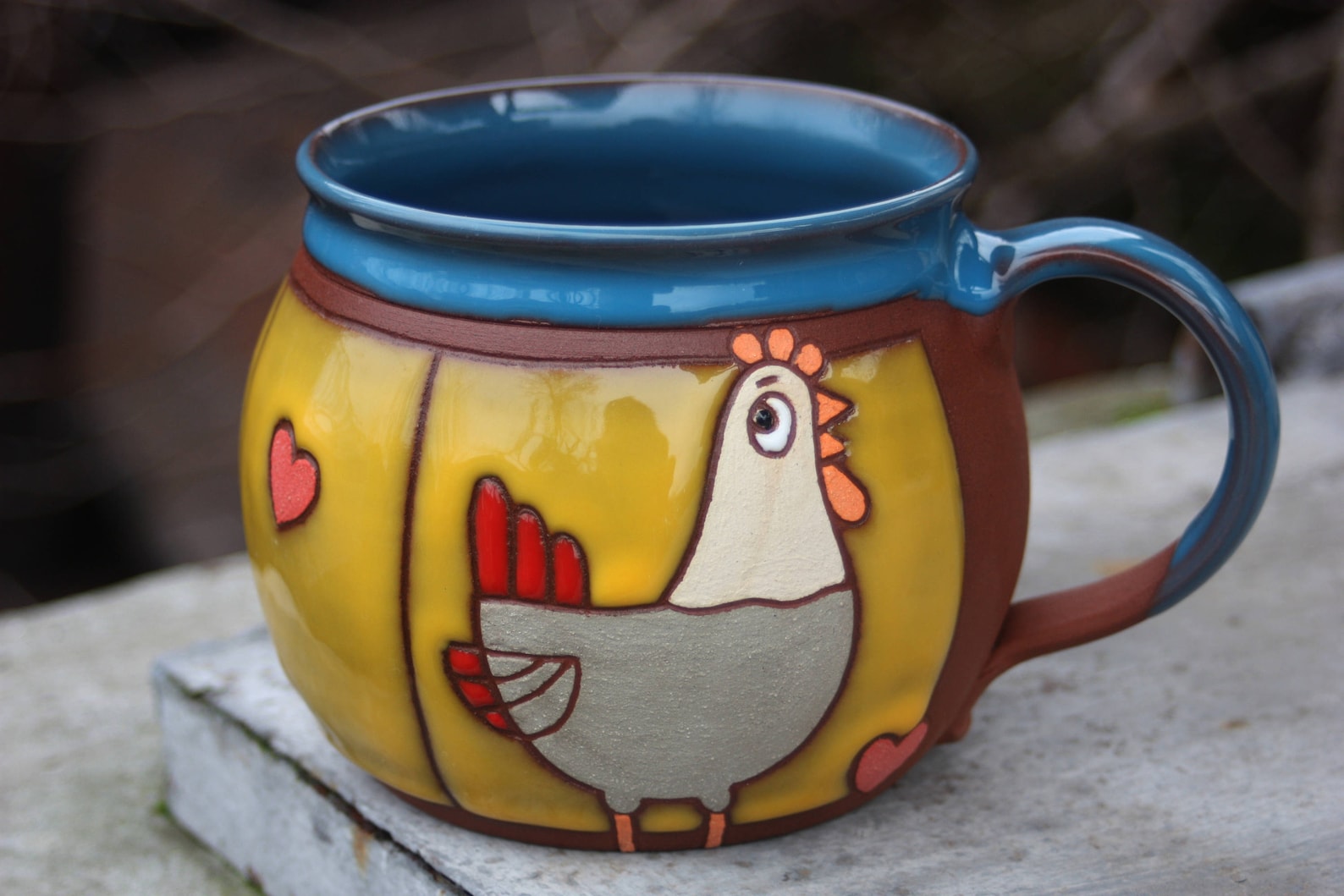 Ceramic Mug Chicken Mug Pottery Handmade Mug Pottery Mug - Etsy