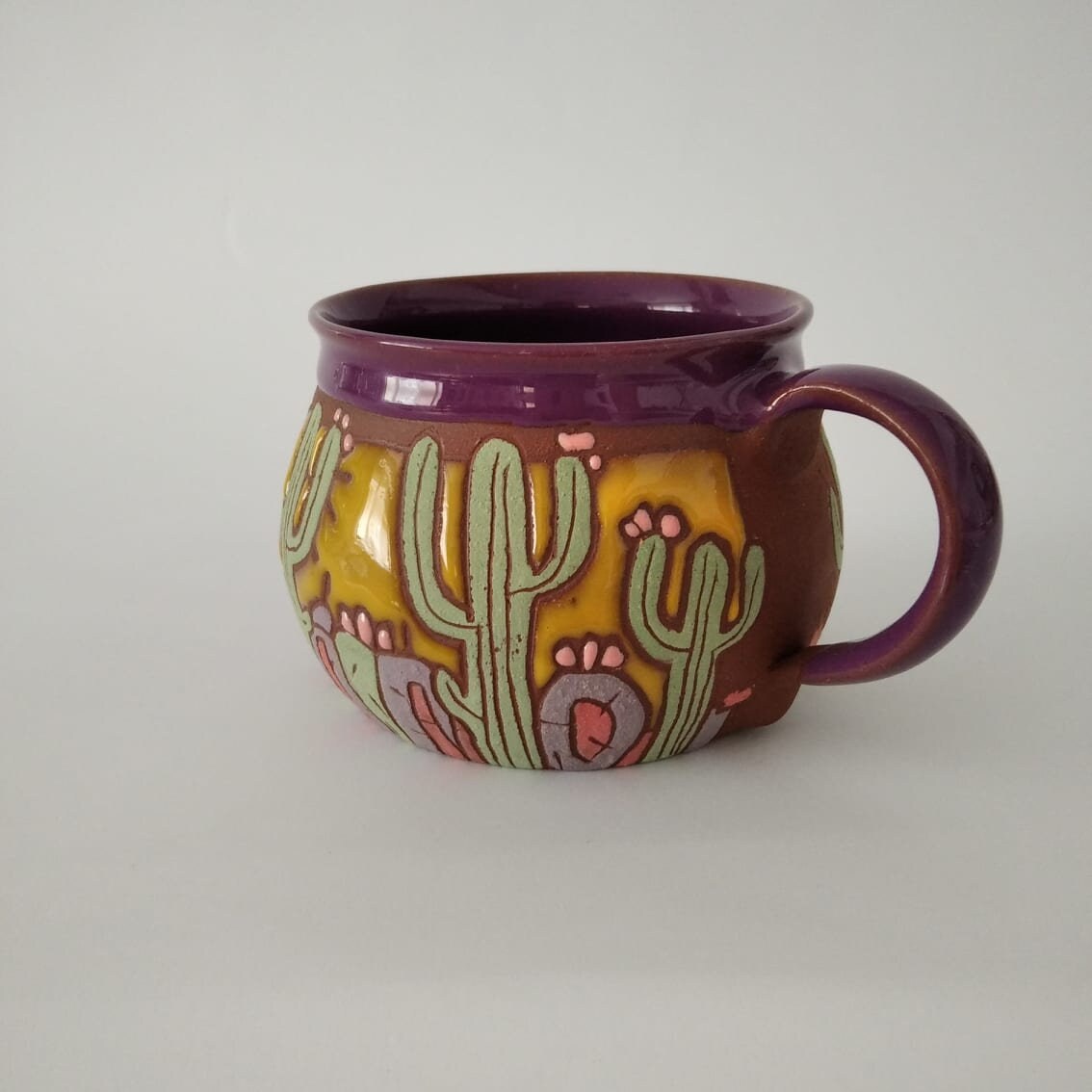 Ceramic Cup Cactus Coffee Cup Handmade Cups Cactus Cup - Etsy