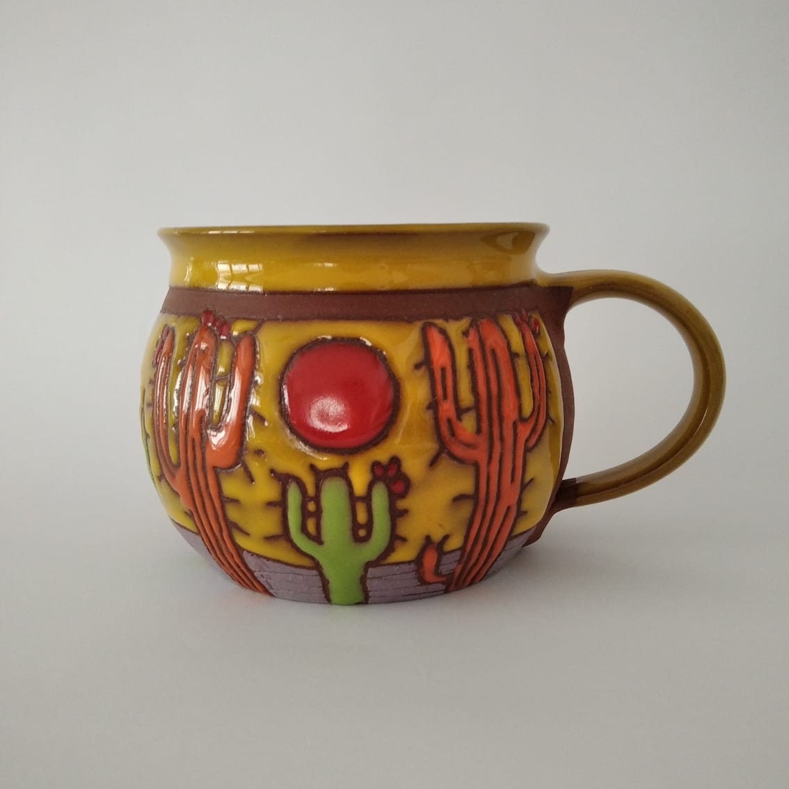 Cactus-lover's Mug Handmade Mug Cactus Mug Big Coffee | Etsy