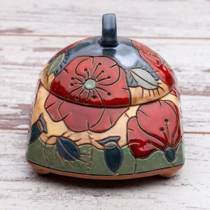 Handmade Jewelry Box, Pottery Box, Sugar Bowl, Treasure Box, Spices and ...