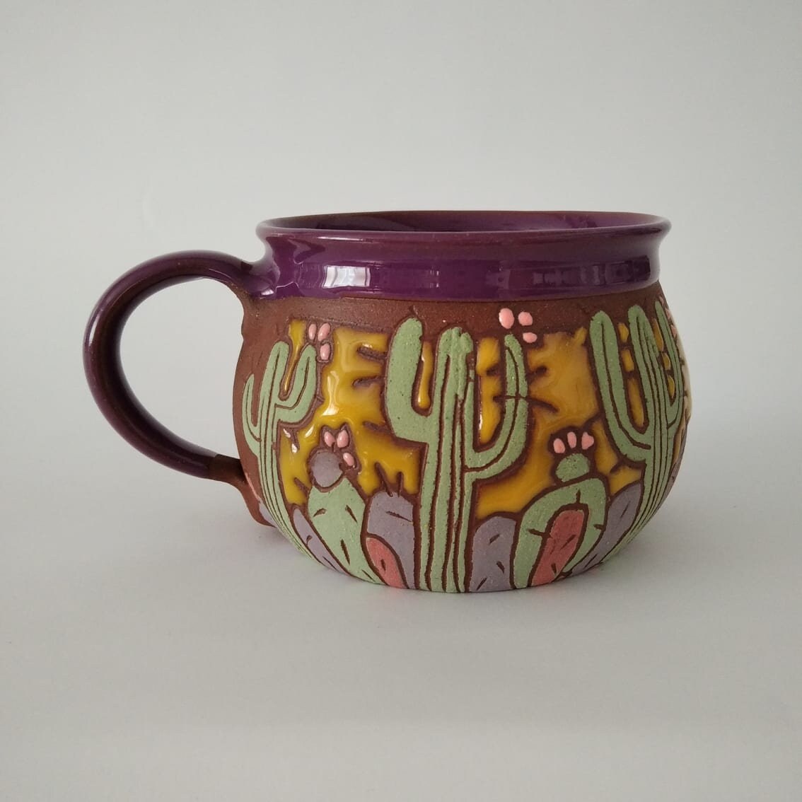 Ceramic Cup Cactus Coffee Cup Handmade Cups Cactus Cup - Etsy