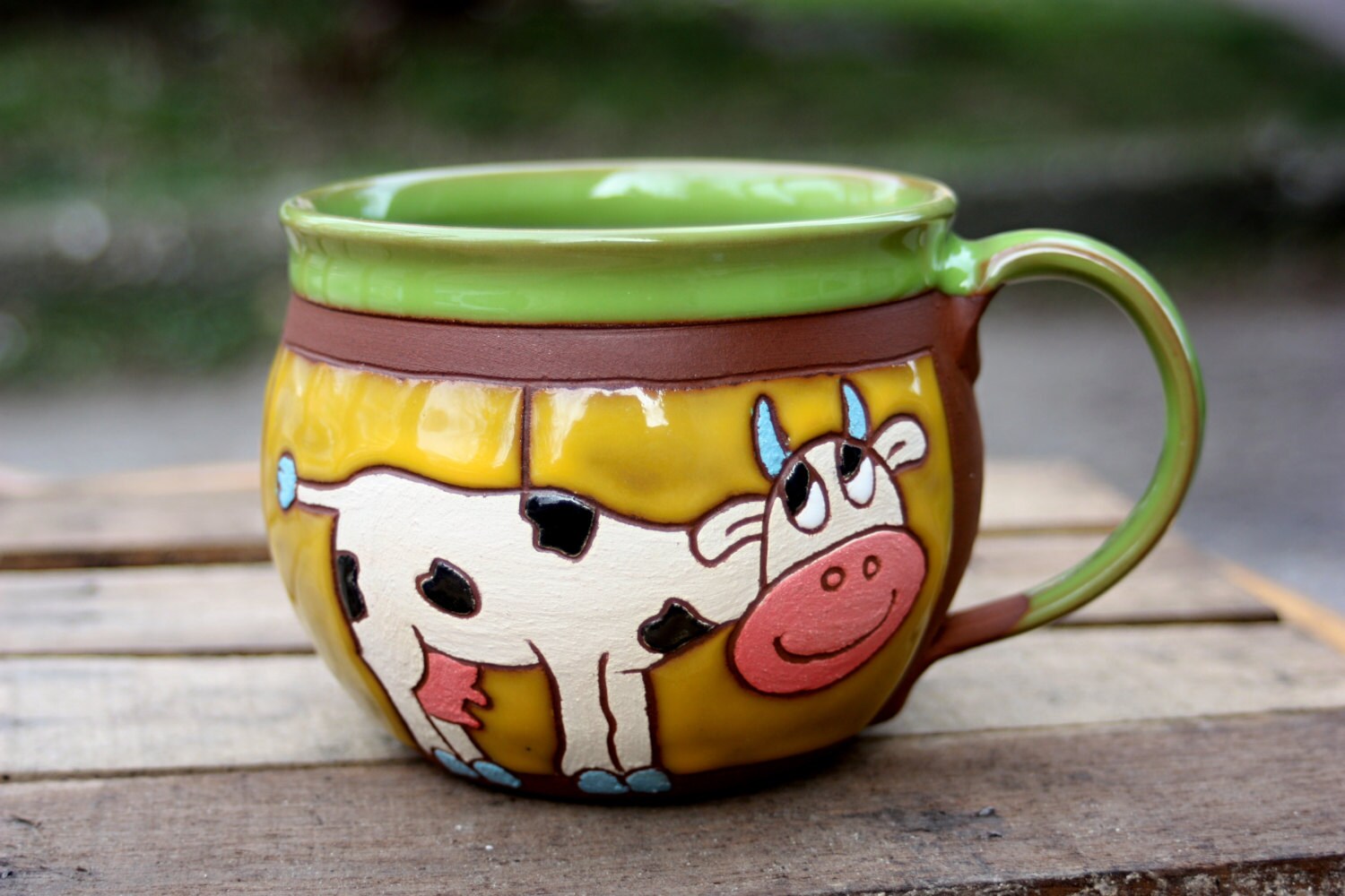 Cow Mug Animals Mug Handmade Mug With Cow Ceramic Tea Mug - Etsy UK