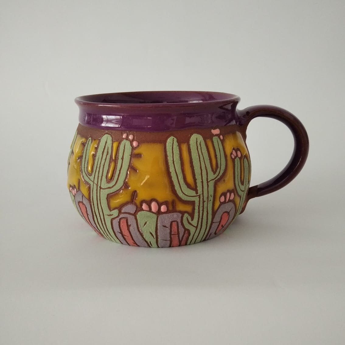 Ceramic Cup Cactus Coffee Cup Handmade Cups Cactus Cup - Etsy
