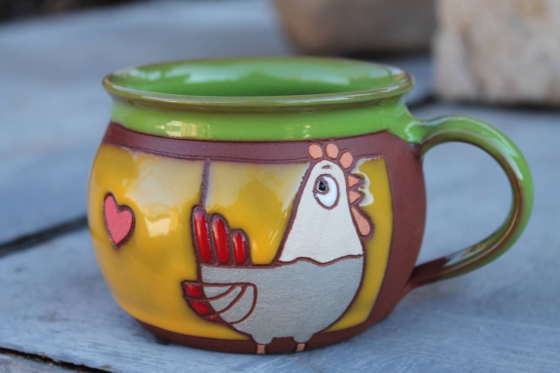 Coffee Mug Handmade Ceramic Mug Chicken Mug Ceramic Mug - Etsy