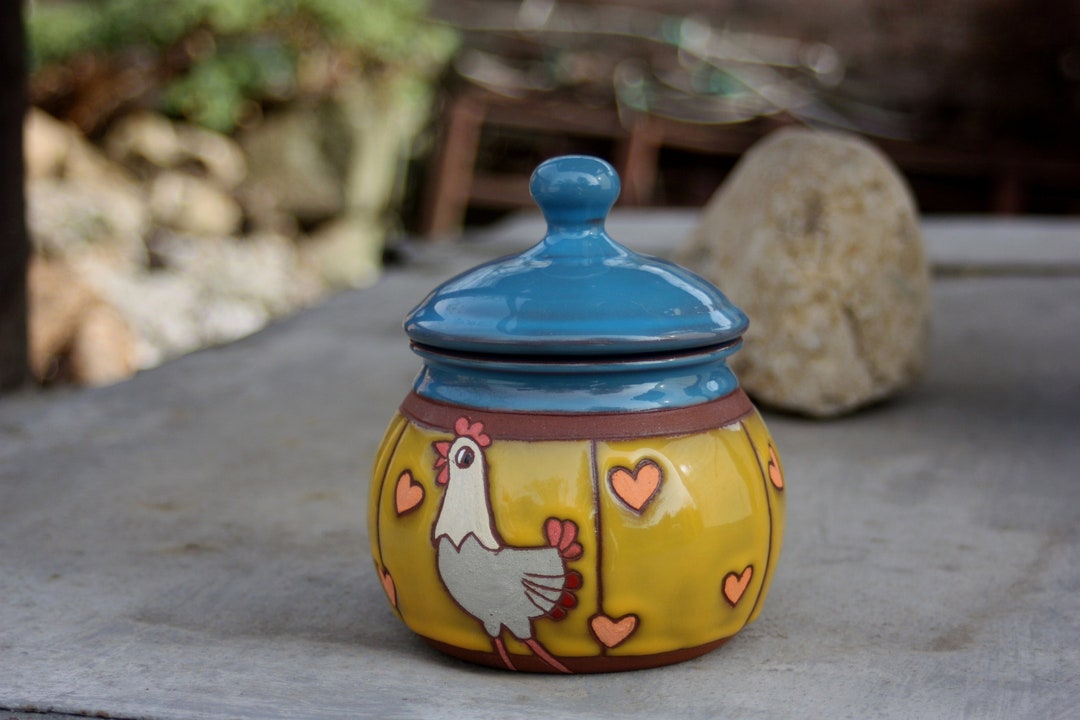 Pottery Sugar Bowl, Lidded Ceramic Sugar Cellar, Sugar Bowl, Handmade ...