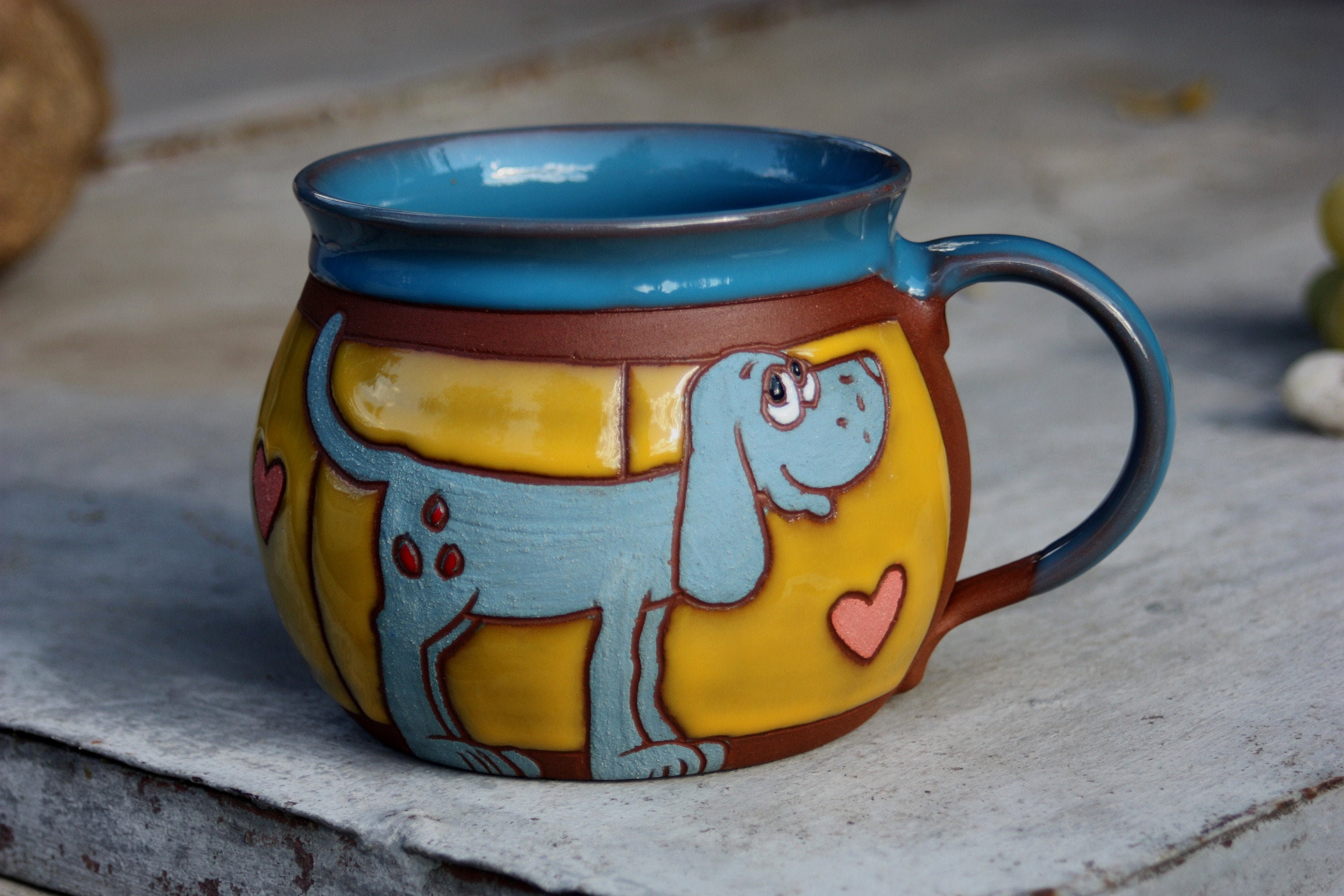 Animals Mug Handmade Mug Dog Lover Mug Funny Kids Mug | Etsy