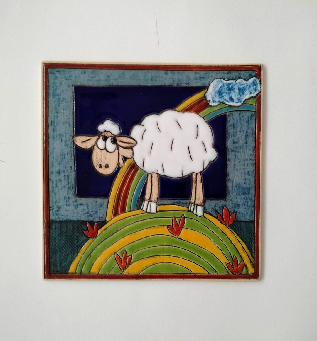 Funny Kids Tile, Kids Room Tiles, Decorative Tile, Handmade Ceramic ...