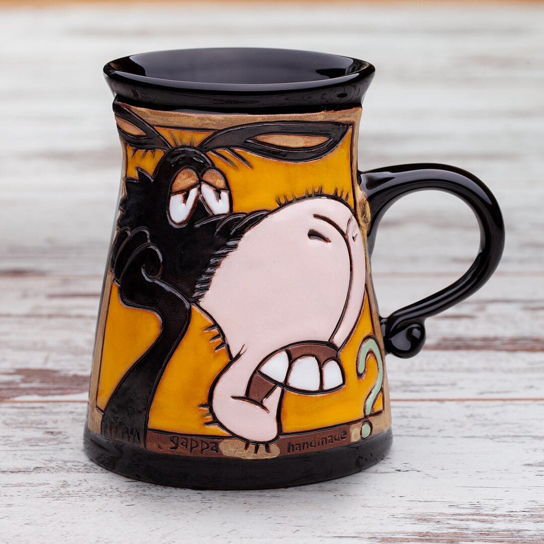Handmade Ceramic Mug With Donkey, Pottery Mugs, Handmade Mugs, Funny ...