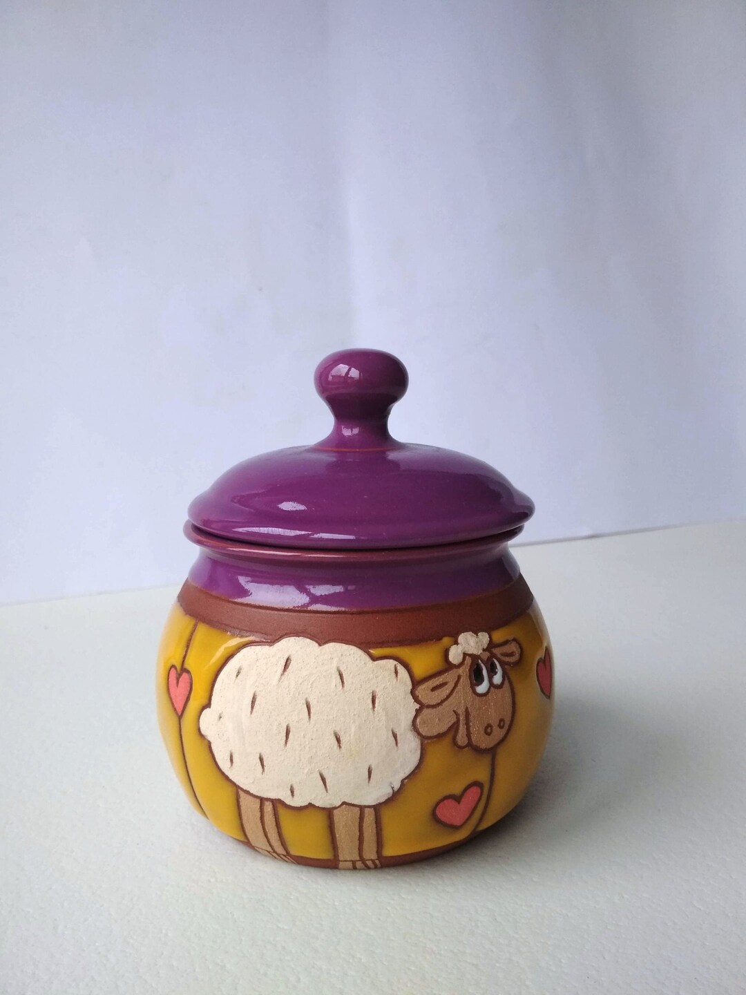 Handmade Sugar Bowl, Lidded Ceramic Sugar Cellar, Pottery Sugar Box ...