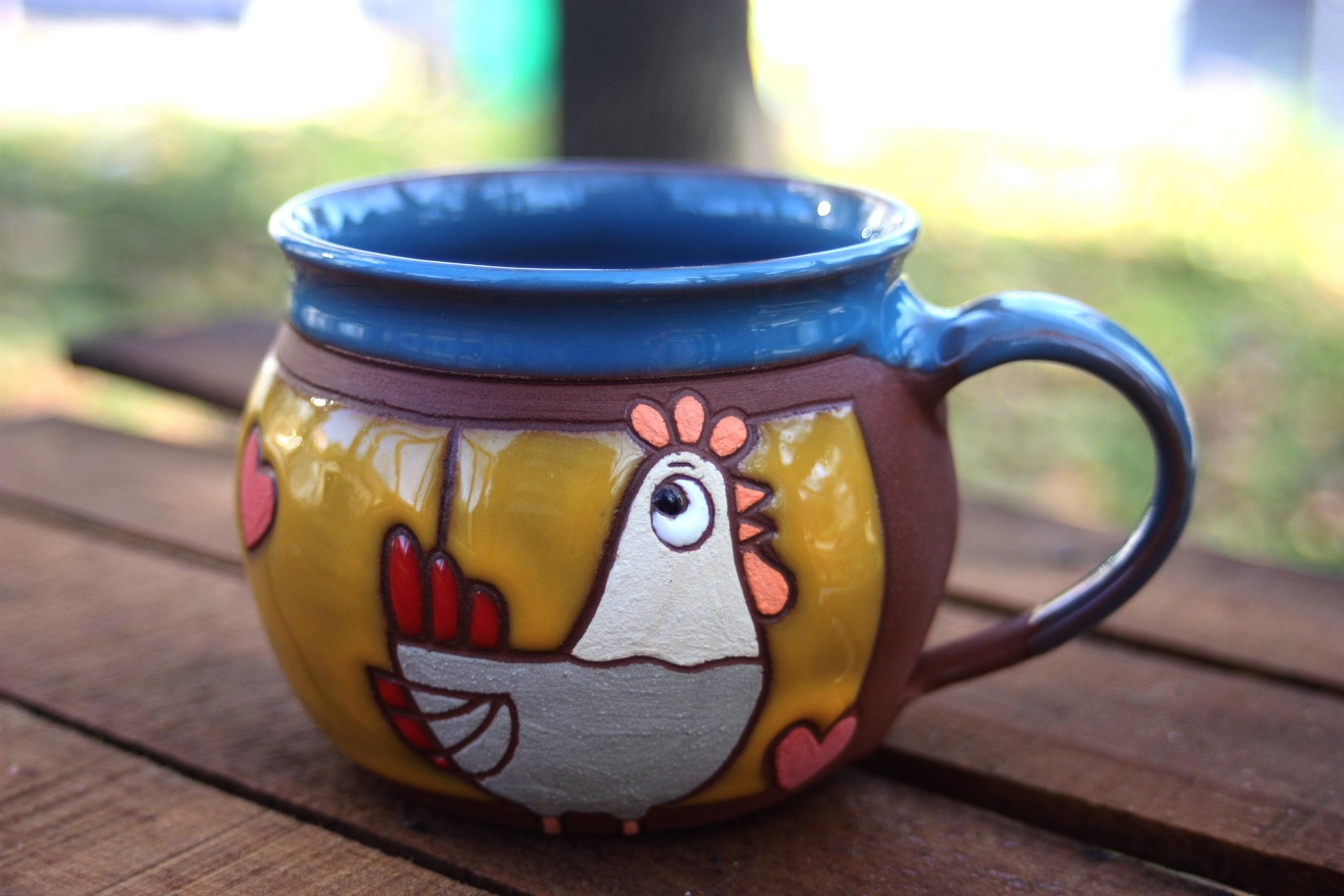 Ceramic mug Chicken mugs Coffee mug handmade Pottery mug | Etsy