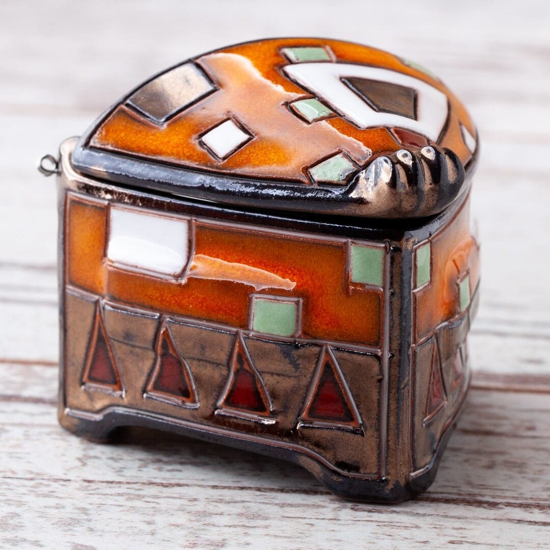 Handmade Ceramic Jewelry Box With Lid, Pottery Storage Jar, Pottery ...