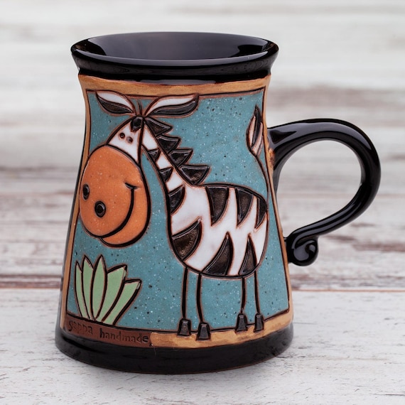 Unique Coffee Mugs Pottery Coffee Mug Funny Animals Mug Coffee Mug Zebra Mug Kids Mug Unique Mug Handmade Cup Ceramic Coffee Mug Etsy