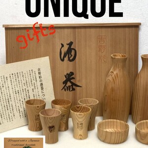 Japanese Hinoki Wood Sake Set Gift Wrapped Vintage Unused - Etsy