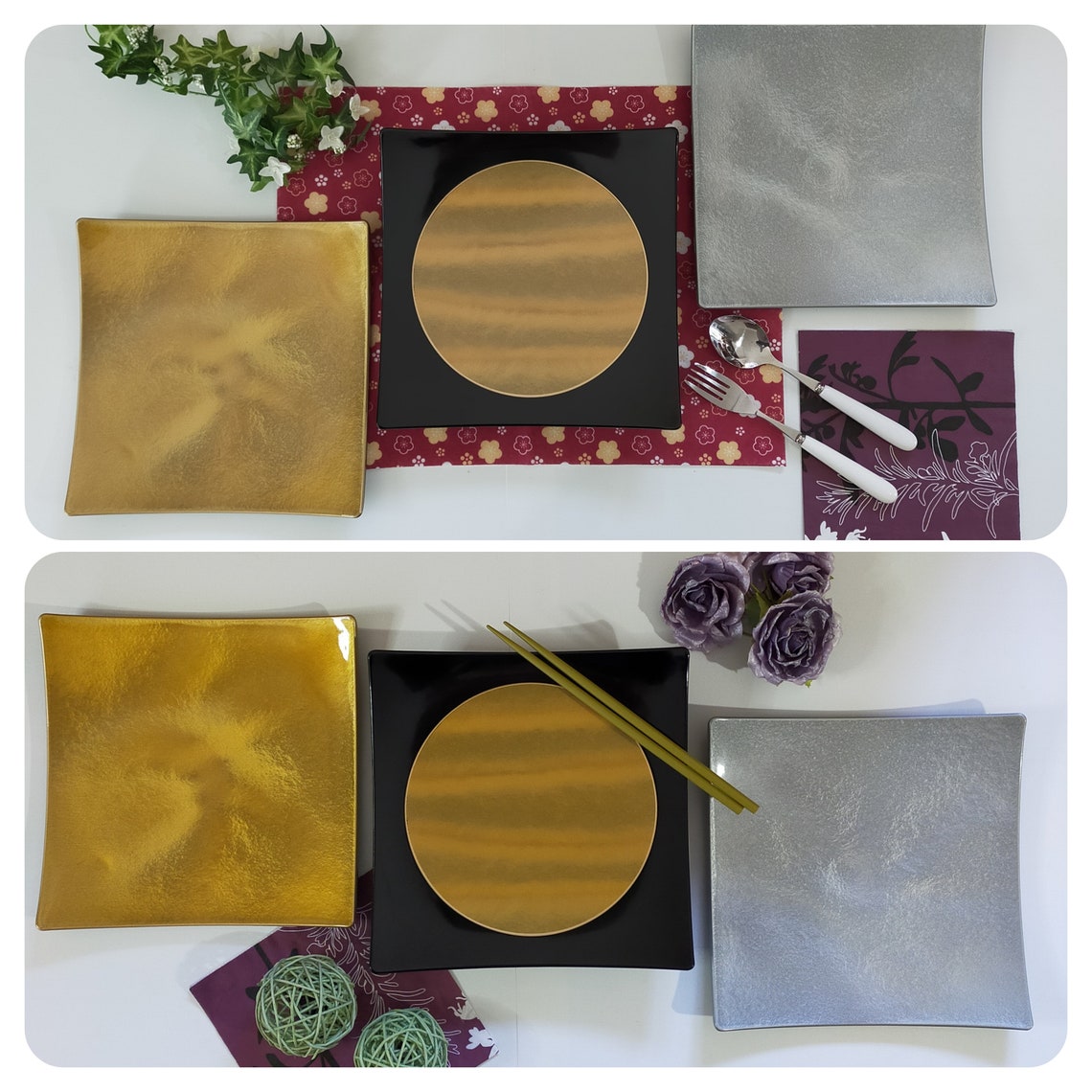 Modern Japanese 8.85 Square Plates Set of 3 - Etsy