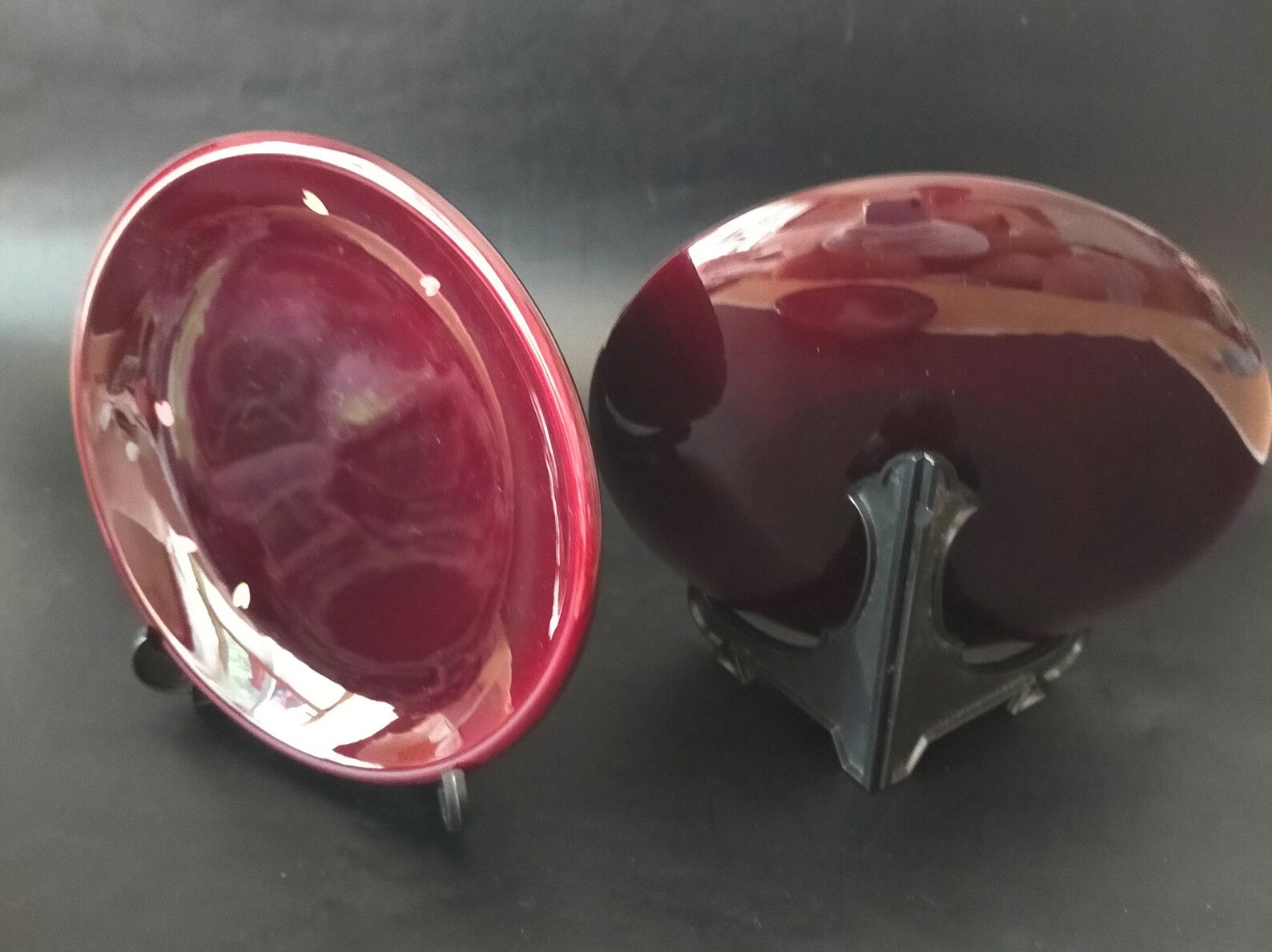 Vintage Japanese Lacquerware Plate 5 Pcs/set Dark Burgundy | Etsy