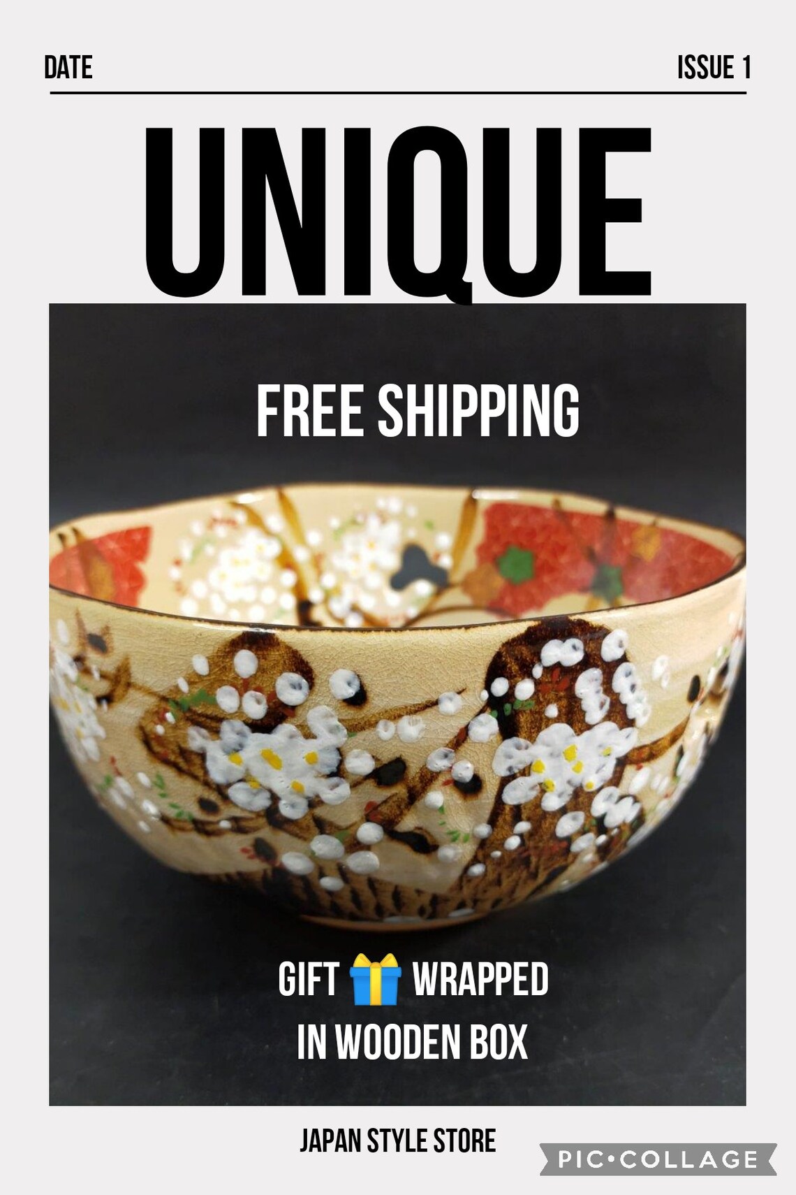 Traditional Japanese Confectionary Bowl Vintage Unused Gift Wrapped ...