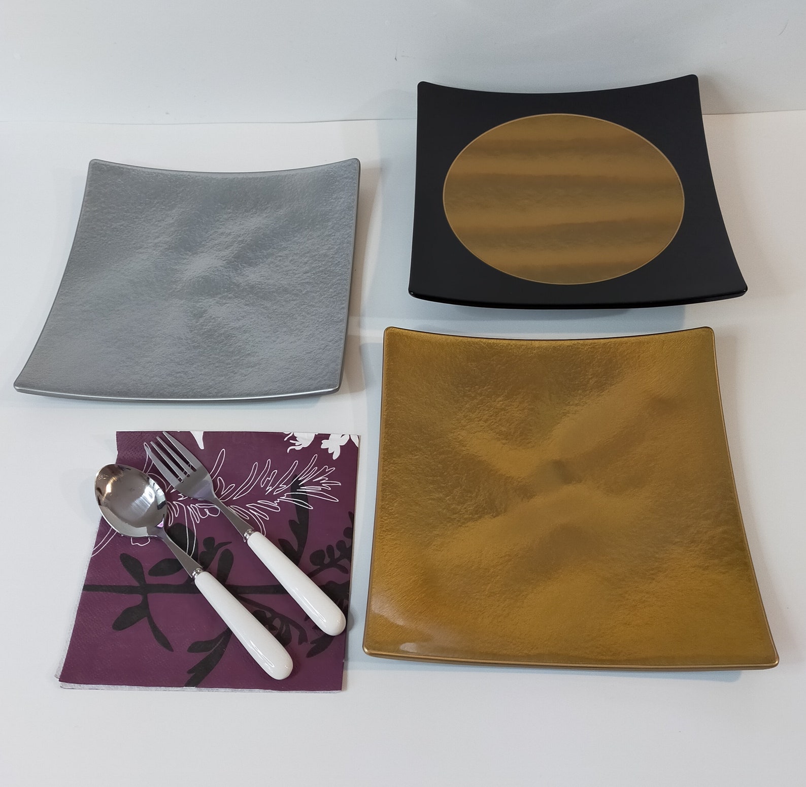 Modern Japanese 8.85 Square Plates Set of 3 | Etsy