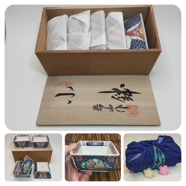 Japanese Square Ceramic Bowls 5 Pcs / SET Vintage Unused - Etsy