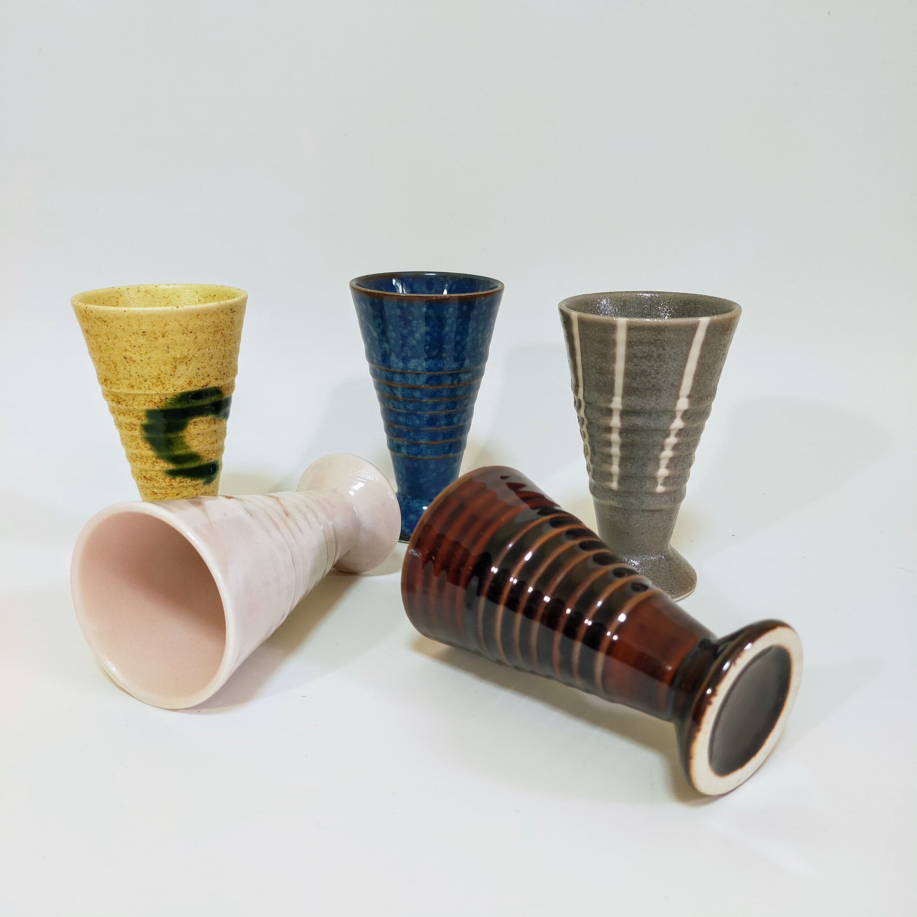 Five Cone Shaped Sake Cups ; With Beautiful Bamboo Box! Tea Cups ...